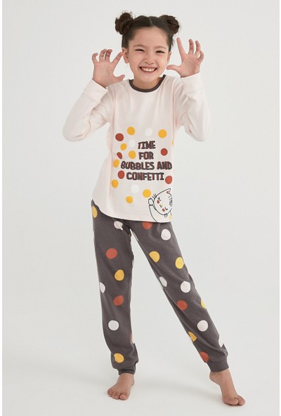 Penti Çok Renkli Kız Çocuk Confettı Termal 2li Pijama Takımı