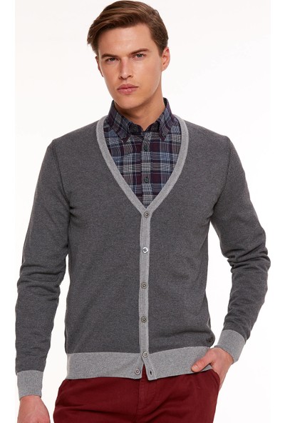 Hemington Gri Merino Yün Hırka Hemington Gri Merino Yün Hırka