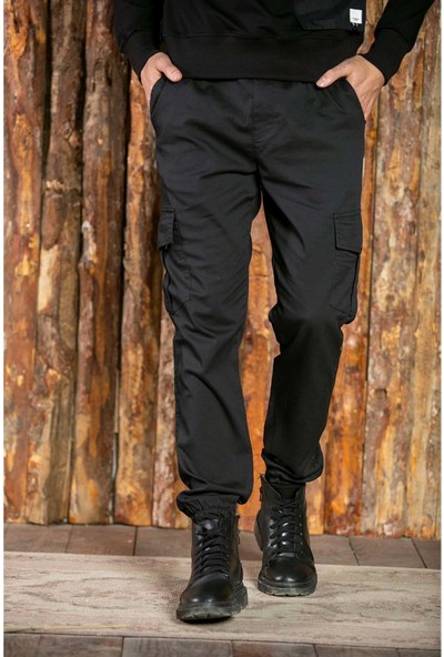 Bay Efendi Erkek Siyah Cepli Jogger Pantolon PT1021