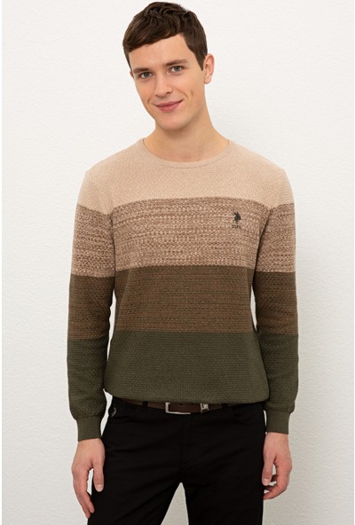 U.S. Polo Assn. Yeşil Triko Kazak 50228566-VR126 U.S. Polo Assn. Yeşil Triko Kazak 50228566-VR126