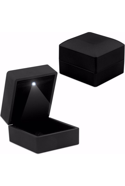 Toptan Hediyeci Siyah Işıklı Yüzük Kutusu
