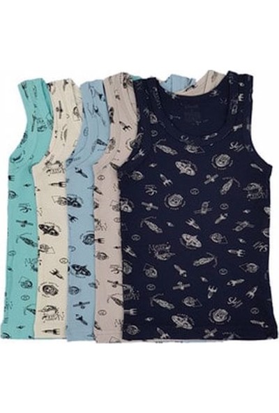 Pijamama Erkek Çocuk 5'li Desenli Atlet