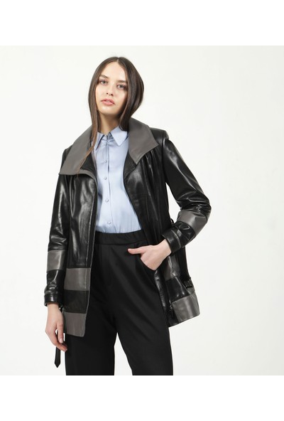 Dericlub Riva Naturel Deri Kadın Trençkot