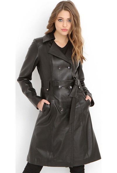 Dericlub F-265 Deri Kadın Trençkot