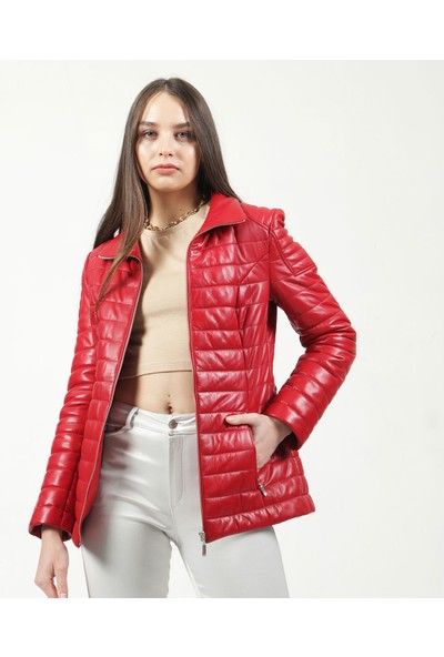 Maya Şişme Deri Kadın Ceket