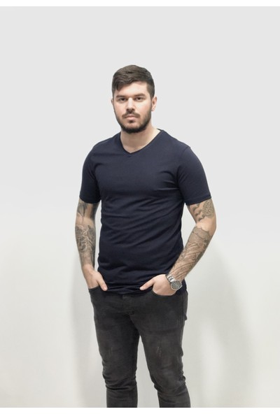 Amor Man Erkek Büyük Beden Ter Tutmayan Dar Kesim Pamuk Ofis - İş Tişört