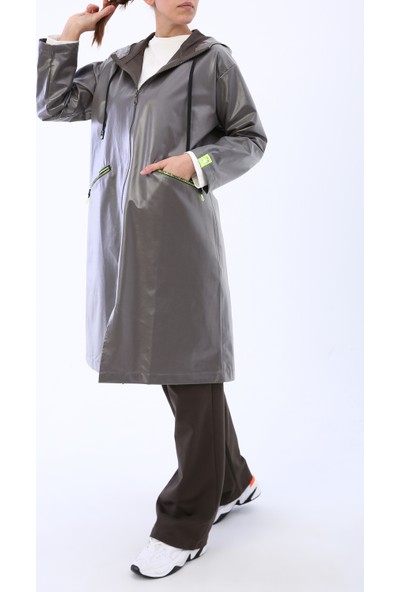 Allday Kadın Kapüşonlu Fermuar Detaylı Yağmurluk Allday Kadın Kapüşonlu Fermuar Detaylı Yağmurluk
