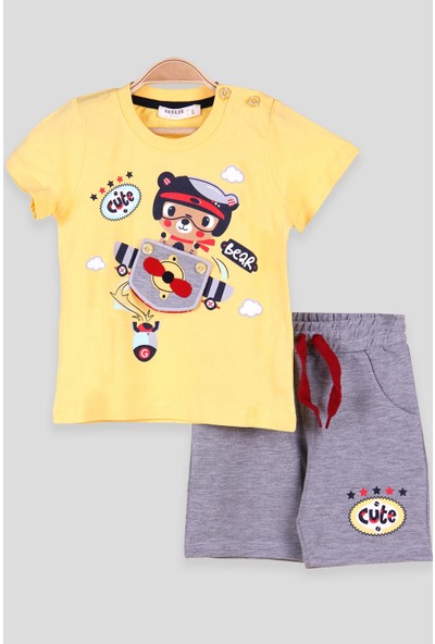 Breeze Erkek Çocuk Şort Takım Pervanesi Hareketli Helikopter Kullanan Ayıcık Sarı (1-4 Yaş) Breeze Erkek Çocuk Şort Takım Pervanesi Hareketli Helikopter Kullanan Ayıcık Sarı (1-4 Yaş)