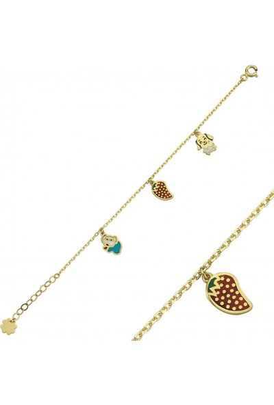 Online Takı 14 Ayar Yeşil Altın Çocuk Bilekliği