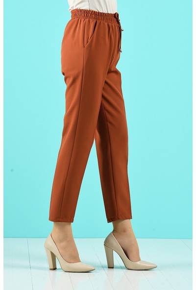 Essah Moda Kadın Taba Lastikli Havuç Pantolon - ME000277 Essah Moda Kadın Taba Lastikli Havuç Pantolon - ME000277