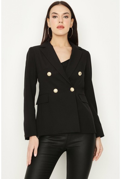 Select Kadın Siyah Düğmeli Blazer Ceket S053/1604/005 34 Select Kadın Siyah Düğmeli Blazer Ceket S053/1604/005 34