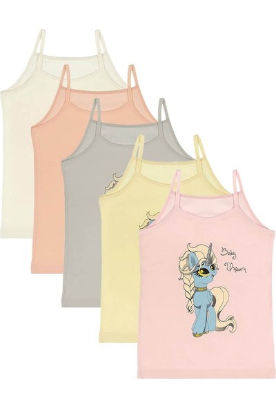 Donella 5'li Unicorn Baskılı Kız Çocuk Atlet - 4371UN-5LI Donella 5'li Unicorn Baskılı Kız Çocuk Atlet - 4371UN-5LI