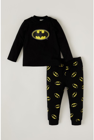 DeFacto Erkek Bebek Batman Lisanslı Pamuklu Pijama Takımı T8224A221SP