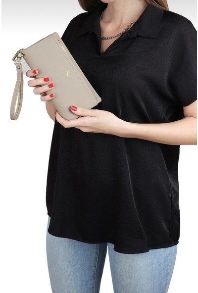 ÇLK Accessories Vizon Önü Fermuarlı Kadın Cüzdan TRCÜZDAN200029 Lbn1-10