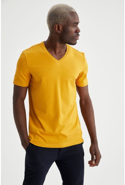 DeFacto Slim Fit V Yaka Basic Tişört M7668AZ21SP