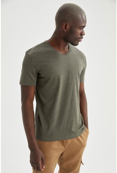 DeFacto Slim Fit V Yaka Basic Tişört M7669AZ21SP