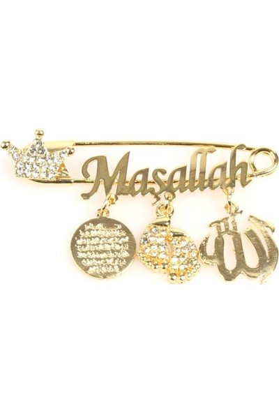 Sahi Aksesuar Maşallah Yazılı Bebek Yaka İğnesi Sahi Aksesuar Maşallah Yazılı Bebek Yaka İğnesi