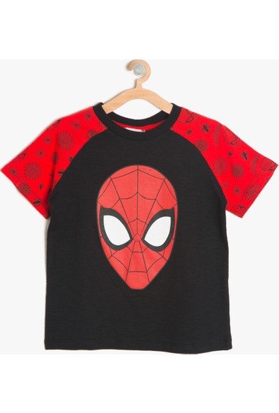 Koton Erkek Çocuk Spiderman Baskılı T-Shirt Siyah