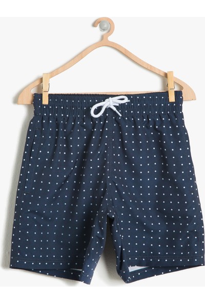 Koton Erkek Çocuk Desenli Deniz Şortu Lacivert