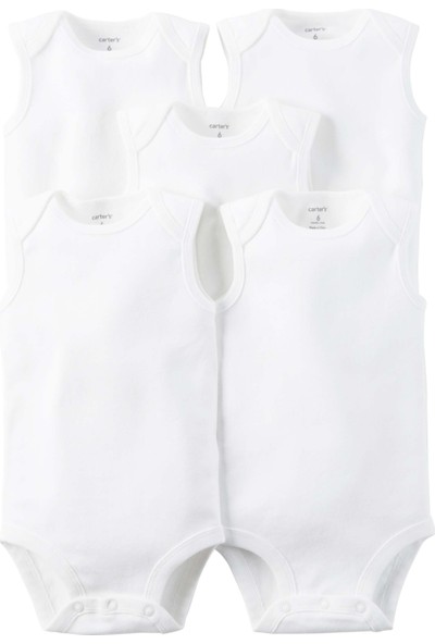 Carter's Layette Bebek 5Li Beyaz Kolsuz Body 126G774