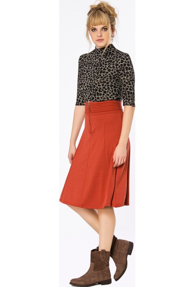 Bexy Cordoba Beli Nervür Detaylı Kiremit Etek