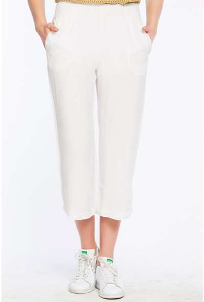 Bexy Sırakuza Rahat Kesim Ekru Pantolon