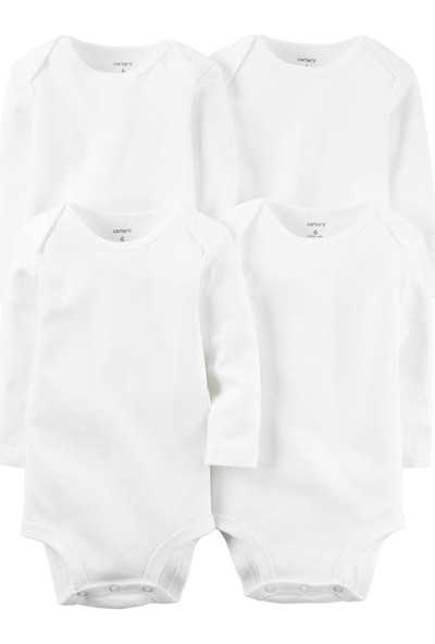 Carter's Layette Bebek 4Lü Beyaz Body-Ls 126G776