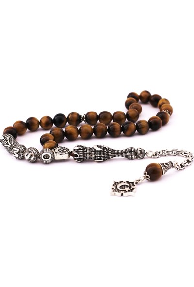 Pigoda Küre Kesim İsim Yazılı 925 Ayar Gümüş Kaplan Gözü Doğaltaş Tesbih Pigoda Küre Kesim İsim Yazılı 925 Ayar Gümüş Kaplan Gözü Doğaltaş Tesbih