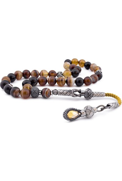 Pigoda 1000 Ayar Kazaz Püsküllü Madagaskar Akik Tesbih