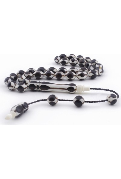 Pigoda Deve Kemiği Üzerine Kuka Ve Abanoz Ağacı İşlemeli Tesbih Tespih