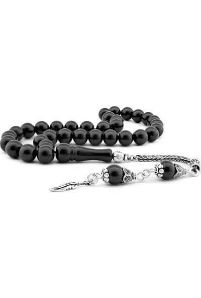 Pigoda 925 Ayar Gümüş Oltu Tesbih Tespih (Gürcistan Menşeili)