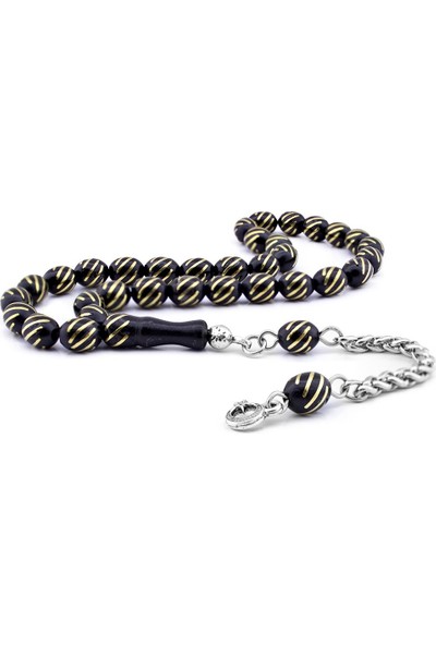 Pigoda Ayyıldız Püsküllü Zarif Oltu Taşı Tesbih (Gürcistan Menşeili)