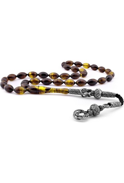 Pigoda 1000 Ayar Gümüş Kazaziye Püsküllü Hareli Sıkma Kehribar Tesbih Pigoda 1000 Ayar Gümüş Kazaziye Püsküllü Hareli Sıkma Kehribar Tesbih