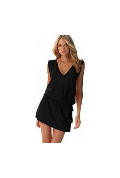 Wildlebend Likralı Plaj Elbisesi - 2 Beden - Siyah