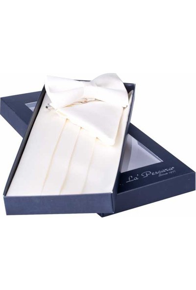 La Pescara Krem Papyon Kuşak - Smokin Kemeri La Pescara Krem Papyon Kuşak - Smokin Kemeri