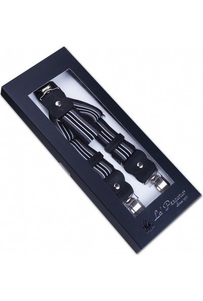 La Pescara Siyay Beyaz Çizgili Pantolon Askısı A43