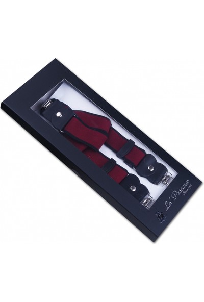 La Pescara Bordo Çizgili Pantolon Askısı A45