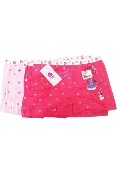 Koza Kız Çocuk Renkli Desenli Boxer 6'lı Paket Koza Kız Çocuk Renkli Desenli Boxer 6'lı Paket