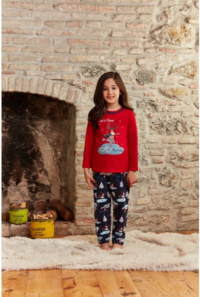 Pierre Cardin Çocuk Pijama Takımı Bordo