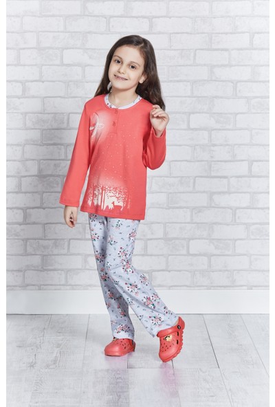 RolyPoly Uzun Kollu Kız Çocuk Pijama Takımı Nar RolyPoly Uzun Kollu Kız Çocuk Pijama Takımı Nar