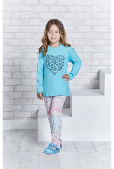 Rolypoly Kız Çocuk Pijama Takımı Turkuaz