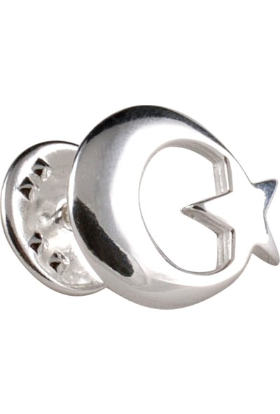 Akyüz Gümüş Ay Yıldız Gümüş Rozet Akse010