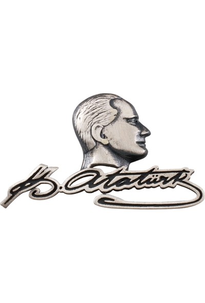 Akyüz Gümüş Kemal Atatürk İmzalı Gümüş Atatürk Rozeti Akse013