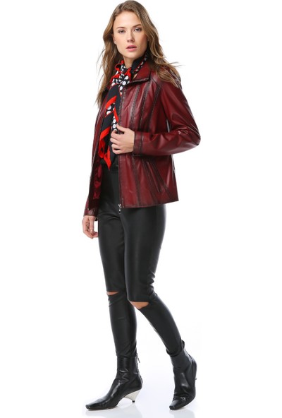 Dericlub Yb-2129 Kadın Deri Mont