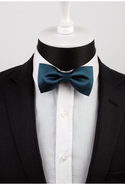 La Pescara Petrol Yeşili Kendinden Desenli Papyon P485