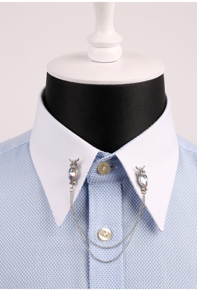 La Pescara Baykuş Figürlü Gümüş Renk Gömlek Yaka İğnesi Gı024