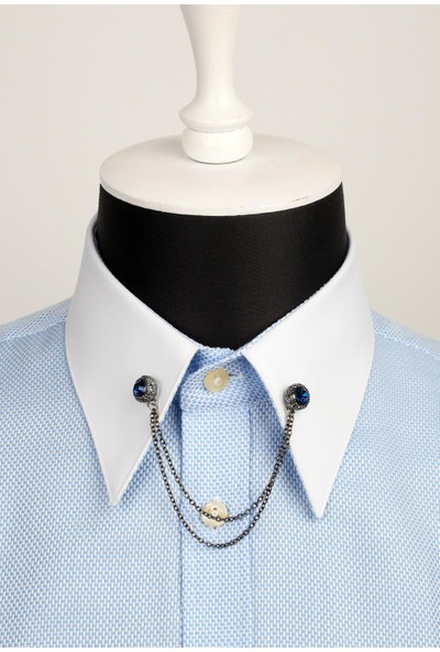 La Pescara Taşlı Zincirli Gömlek Yaka İğnesi Gı052