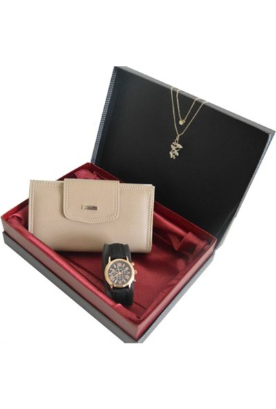 Spectrum Saat + Karlino Bayan Cüzdan + Kelebek Kolye 03