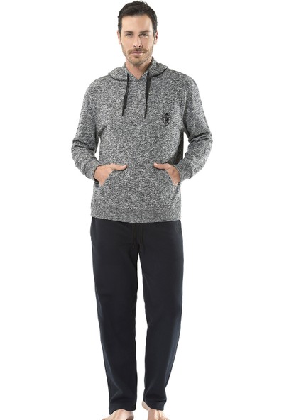 Cacharel 2156 Kapişonlu Erkek Eşofman Takımı- Siyah