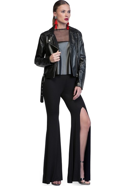 Quincey Yüksel Bel İspanyol Paça Pantolon